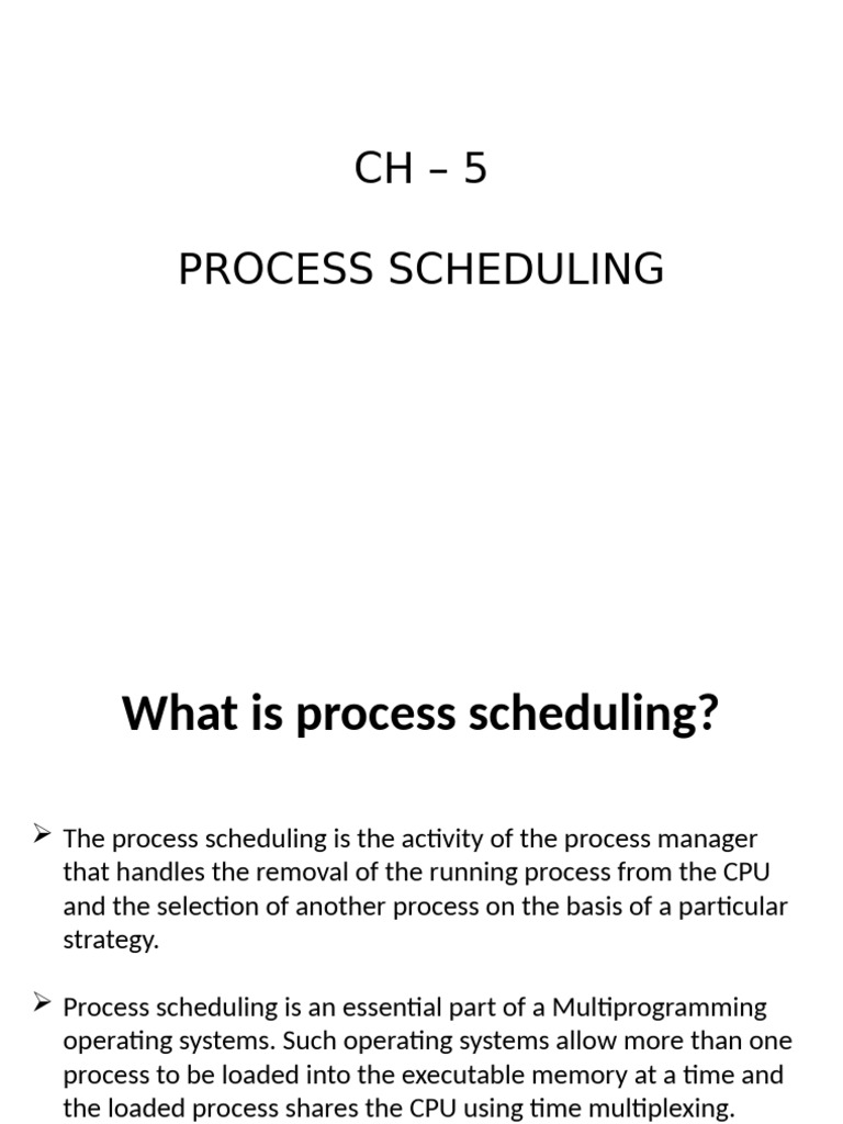 OS Chapter-5-CPU Schediling | PDF | Scheduling (Computing) | Process ...