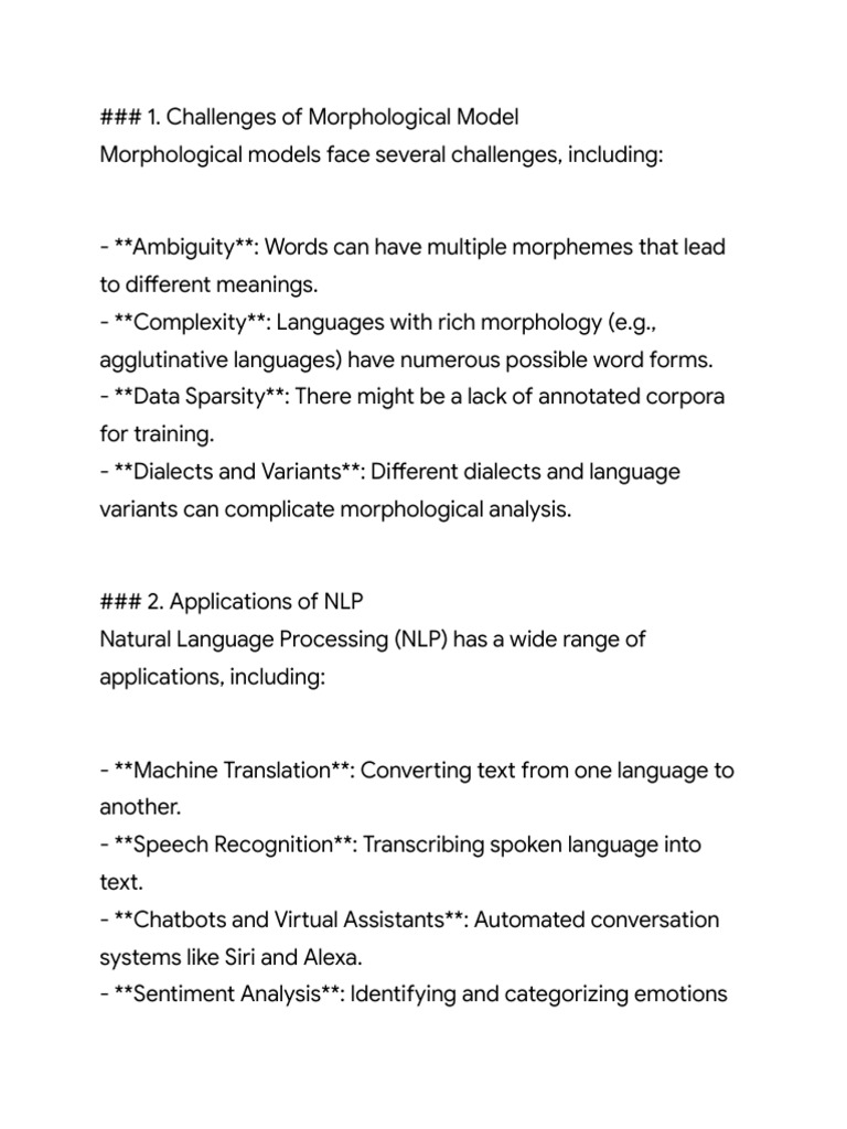 nlp answers | PDF | Parsing | Morphology (Linguistics)