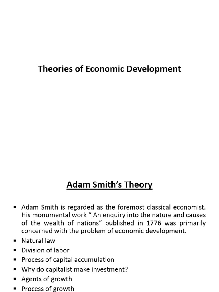 Theories of Economic Development | PDF | Karl Marx | Capitalism