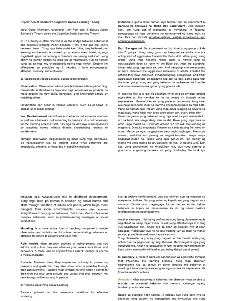 Albert Bandura Cognitive Psych | PDF | Liberal Arts Education | Psychology