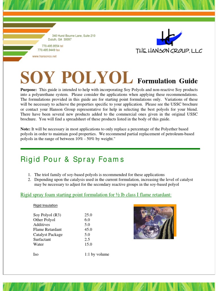 Soyol Polyol Formulations | PDF | Polyurethane | Building Engineering
