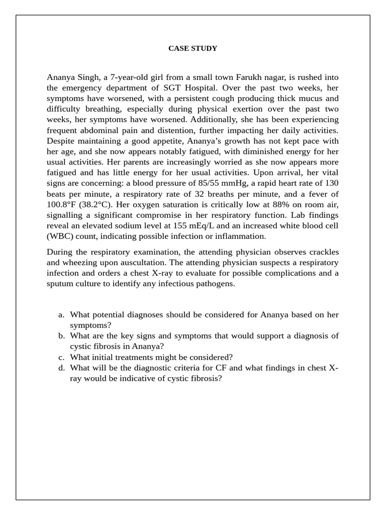 CASE STUDY ON Cystic Fibrosis | PDF