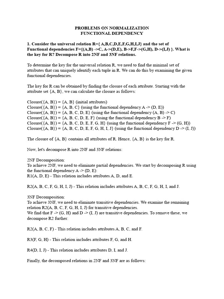 Problems On Normalization | PDF | Mathematics | Mathematical Logic