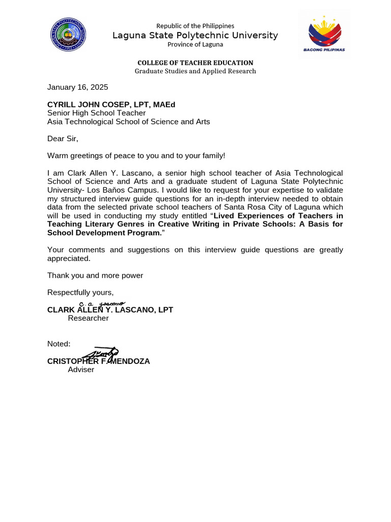 Letter-of-Request-Validators, SOP, & Interview Questions - Mr. Cosep ...