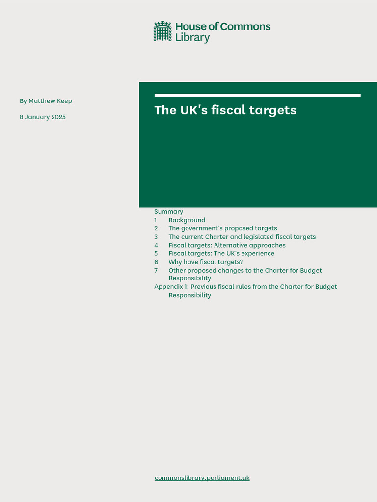 The UK's Fiscal Targets 2025 | PDF | Government Budget Balance ...