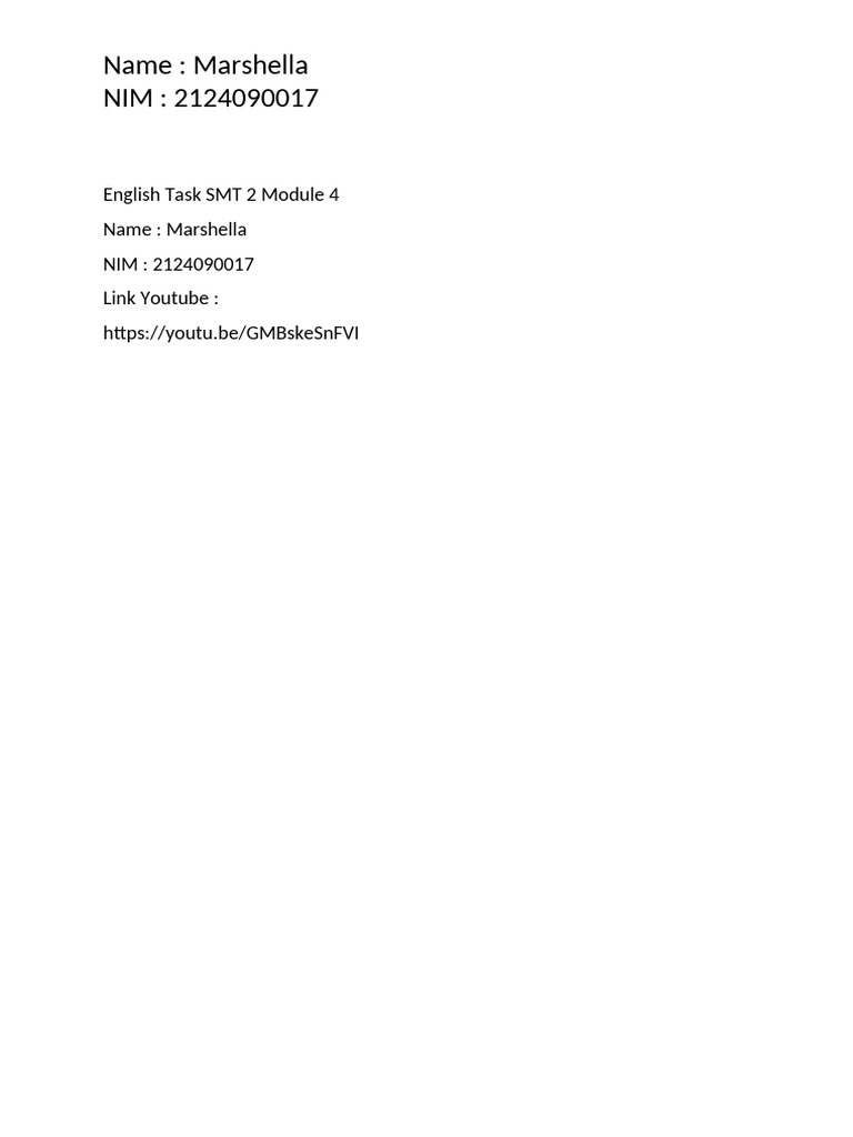 English Task SMT 2 Module 4 | PDF