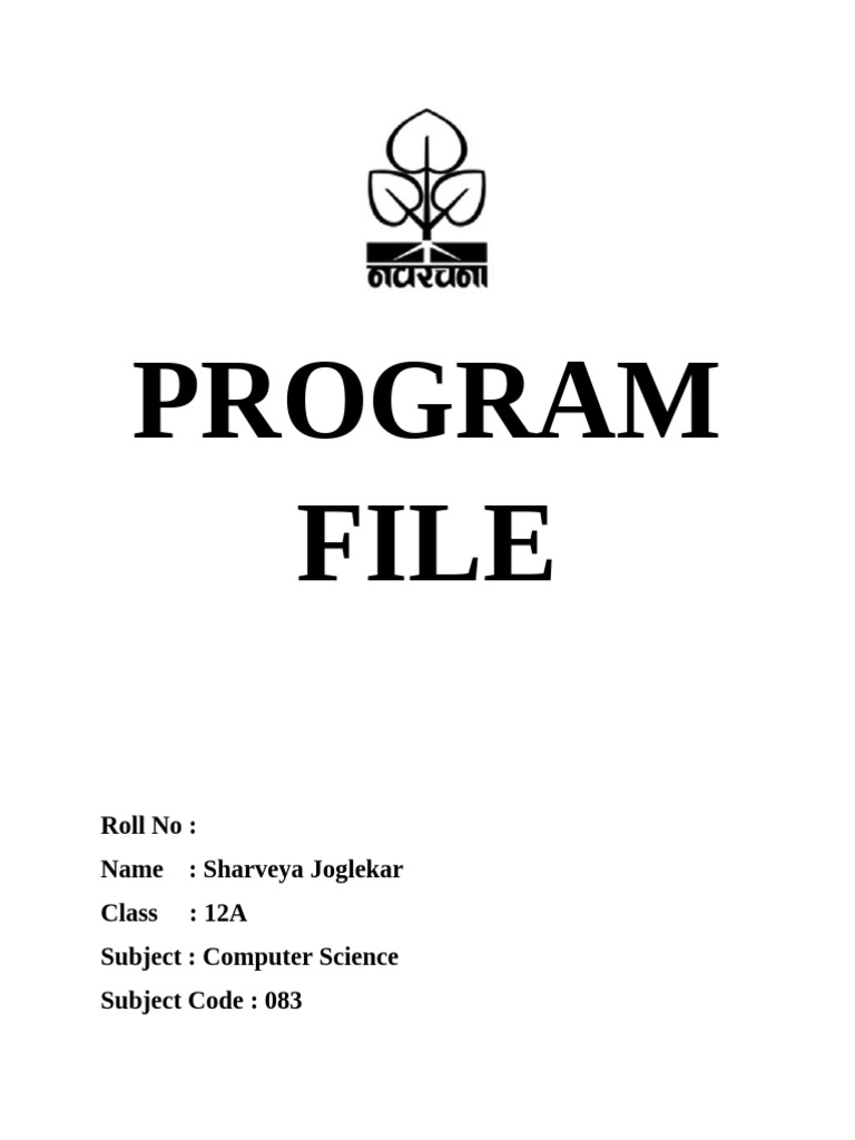 CS PROGRAM - FILE - Front - Page | PDF