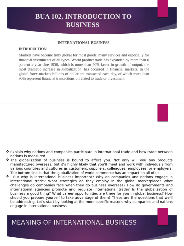 Introduction to International Business | PDF | Exports | Comparative ...