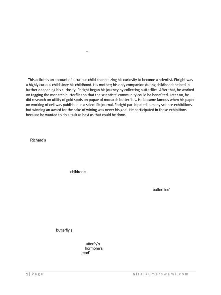 Richard Ebright: A Young Scientist's Journey | PDF | Science | Butterfly