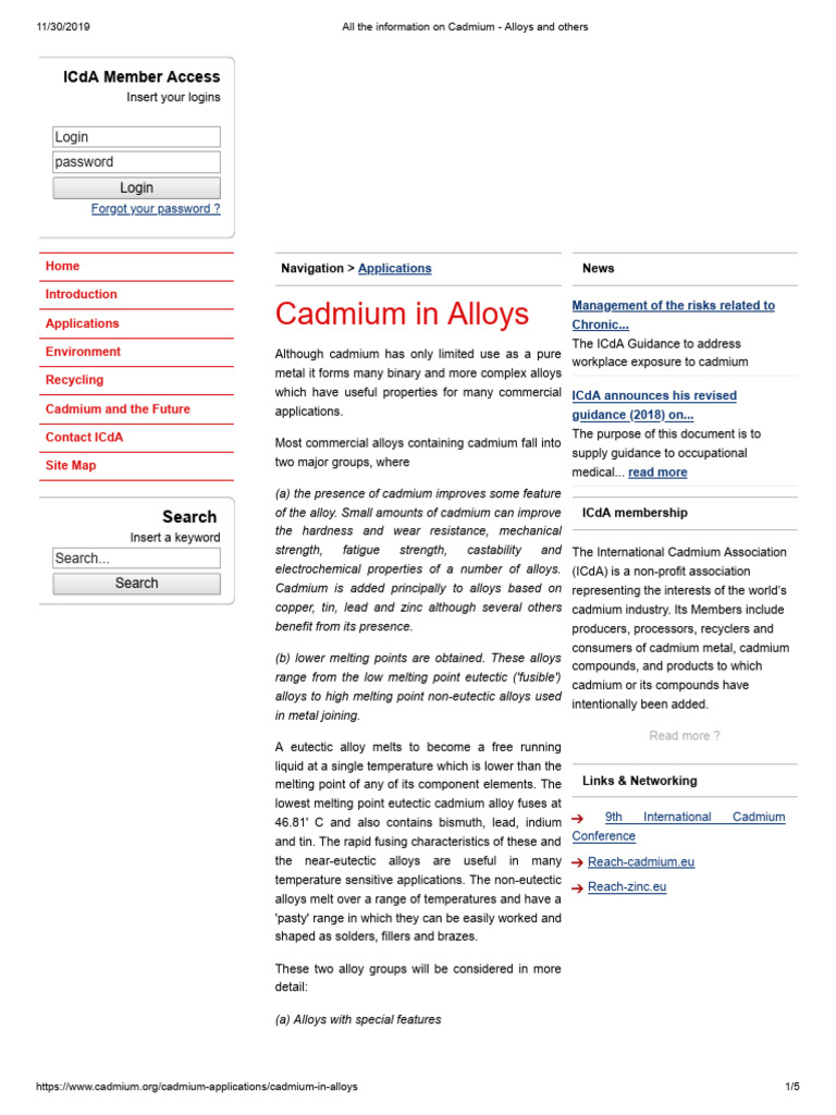 All The Information On Cadmium - Alloys and Others | PDF | Solder ...