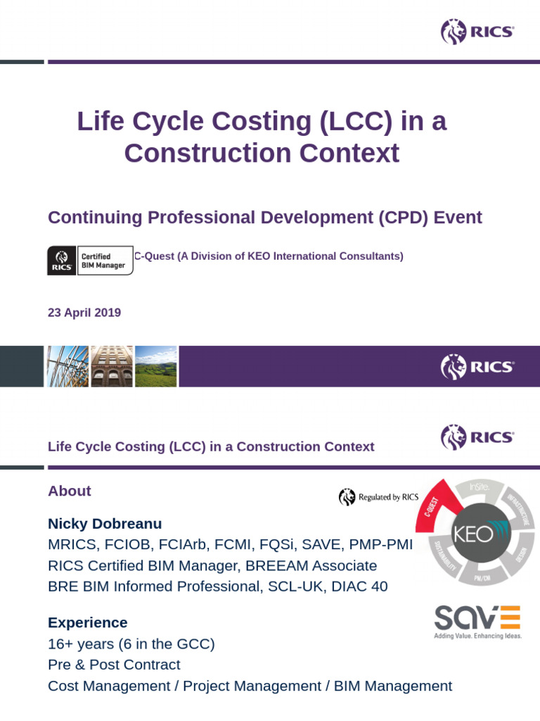 RICS CPD LCC in A Construction Context DN Dobreanu | PDF | Life Cycle Assessment | Sensitivity ...