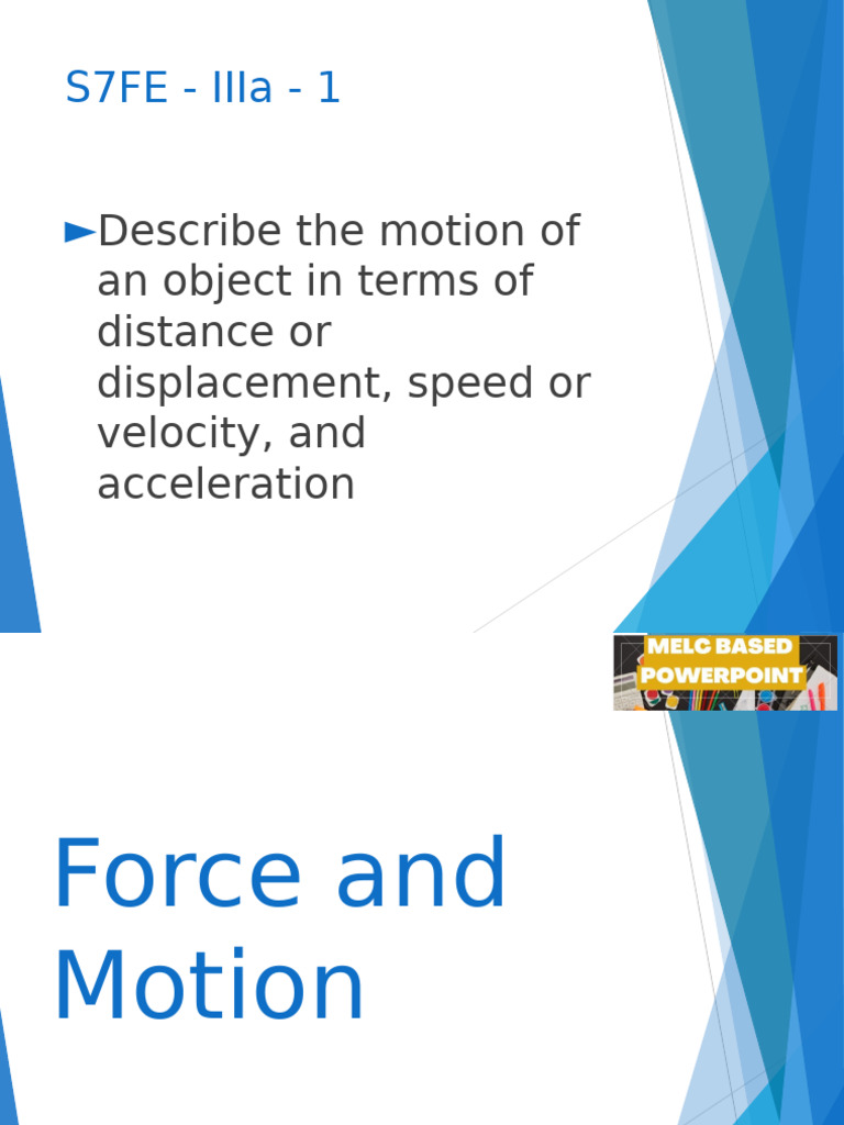 G7 Science Q3 - Week 1 - 2 - Force and Motion Standards | PDF | Acceleration | Speed