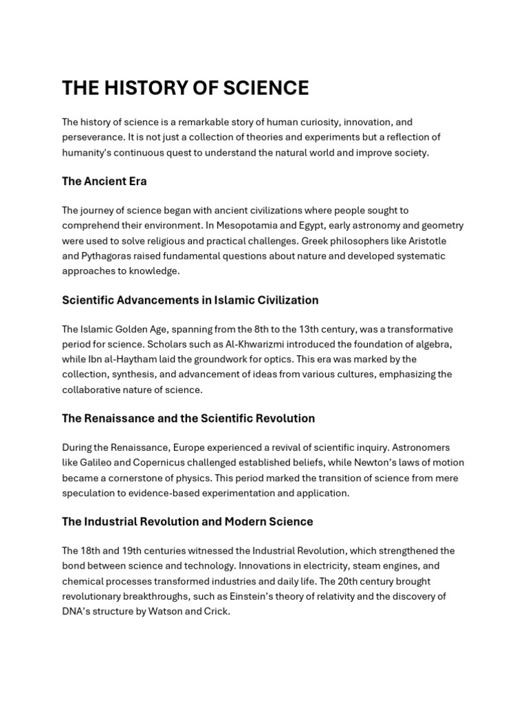Timeline of Scientific Progress | PDF