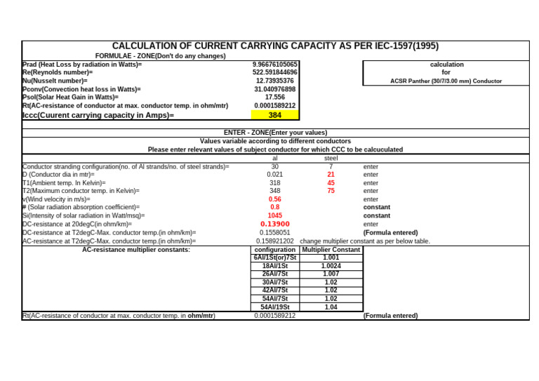 Current Carrying Capacity Calculation As Per IEC 1597 | PDF | Heat ...
