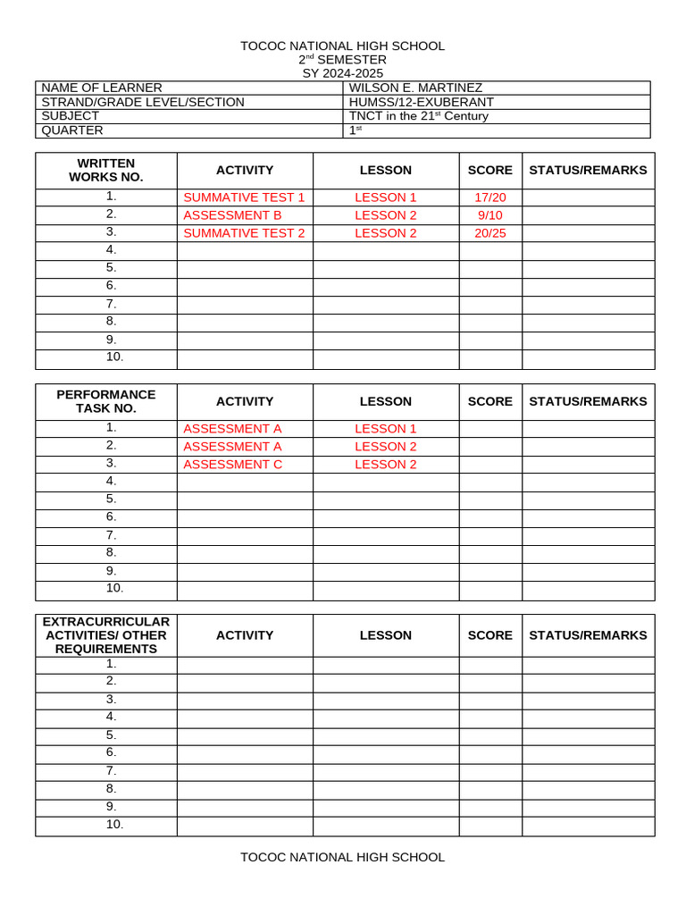 grading-sheets | PDF