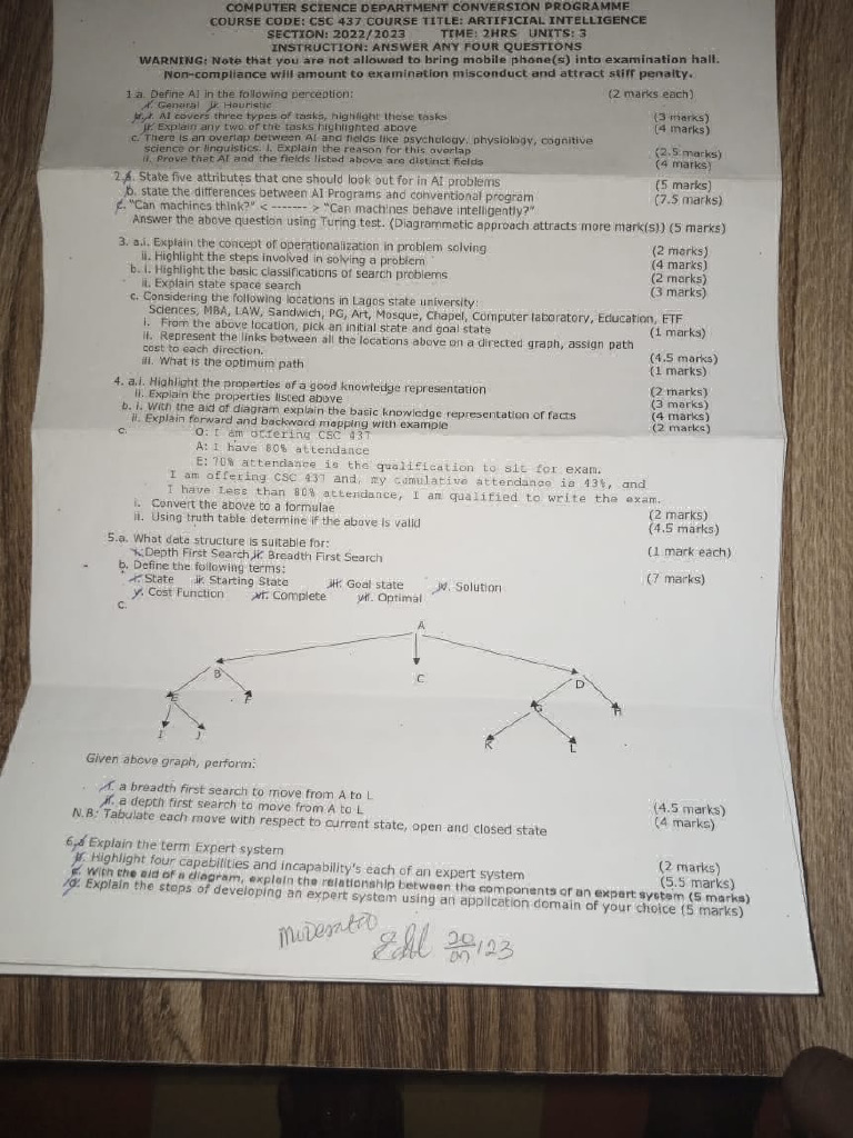 CSC Complete PQ 400LVL 1ST SEMESTER | PDF