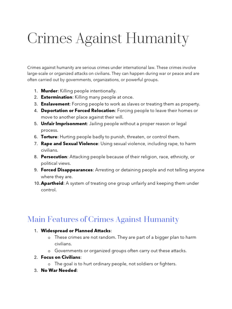 Crimes Against Humanity | PDF
