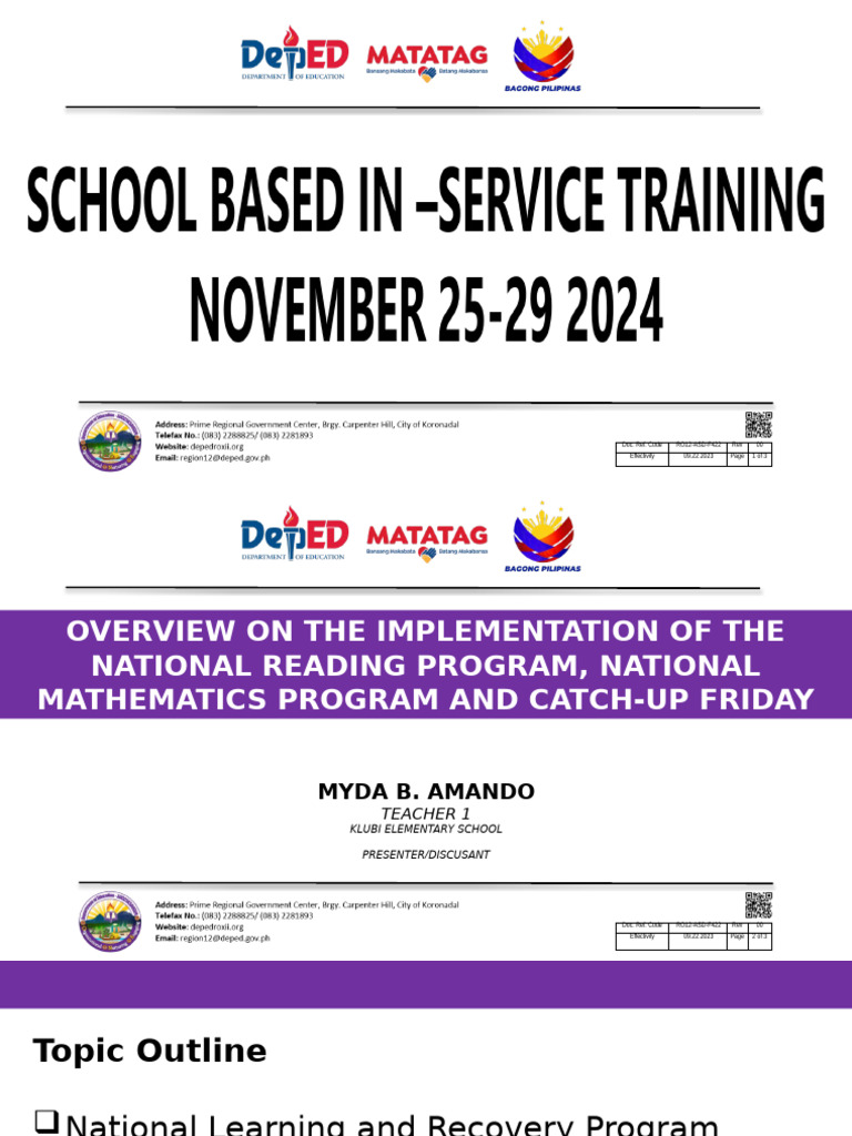 Session 1 Overview On The Implementation of NRP, NMP and CUF | PDF ...