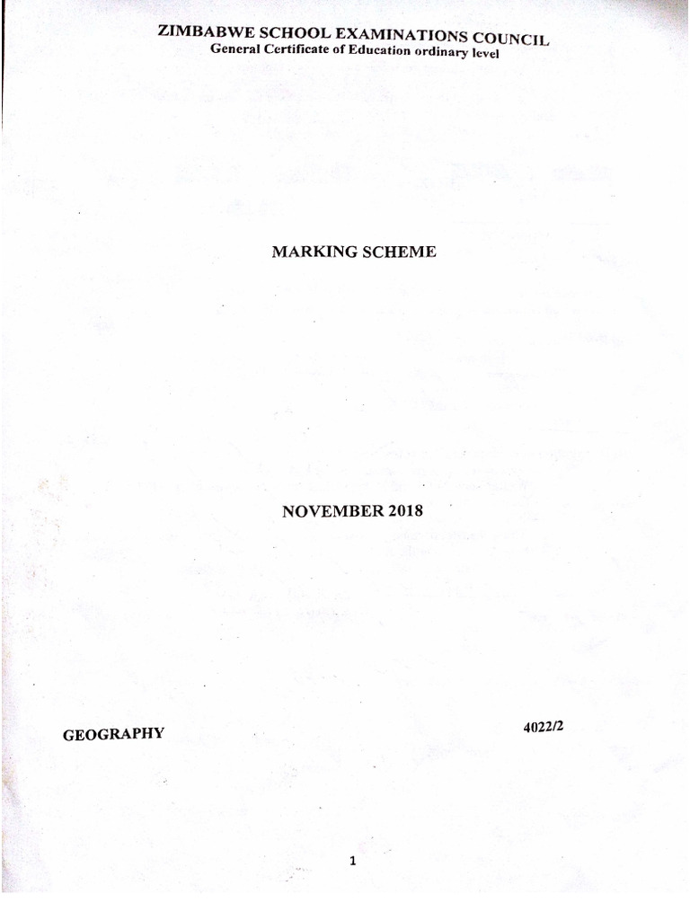 Geo O'Level N2018 p2 Marking Guide | PDF