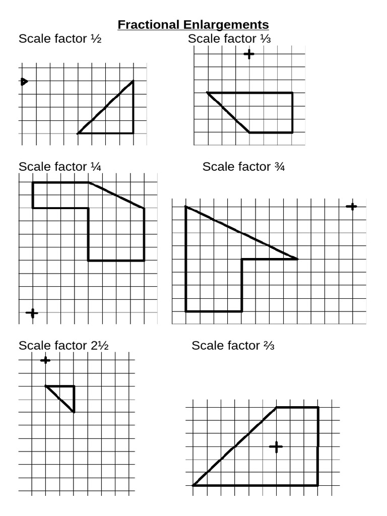 Fractional Enlargements Worksheet | PDF