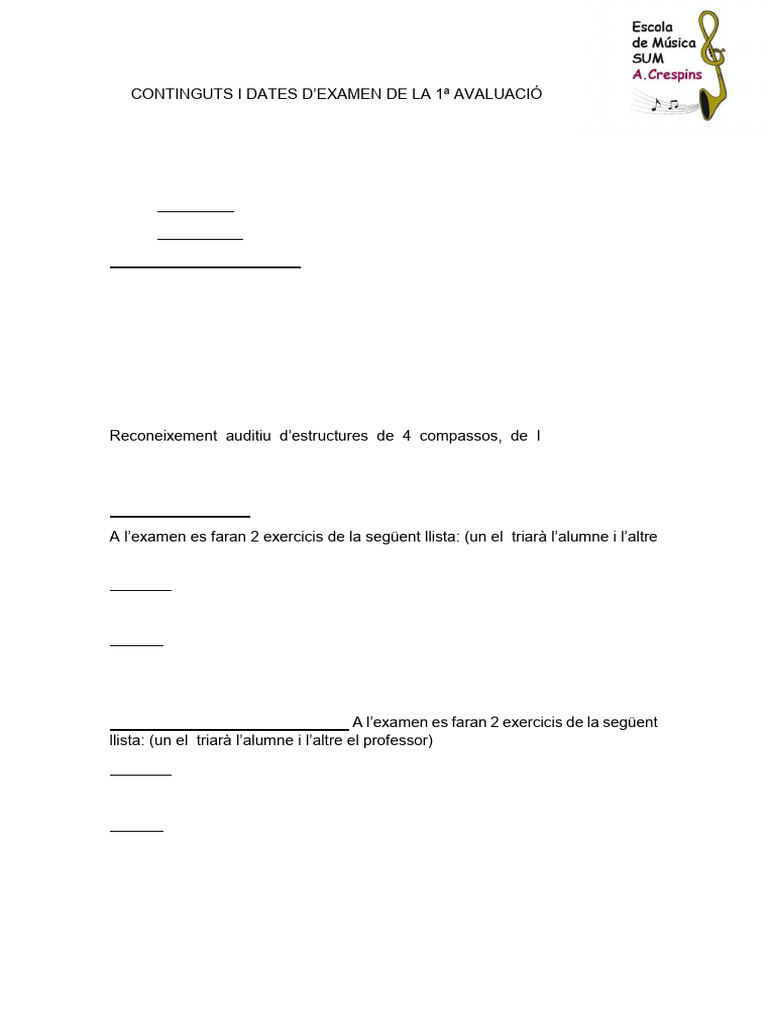 Continguts Examen Llenguatge 2 Avaluació | PDF