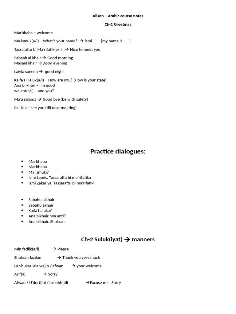 Beginners Guide to Learning Arabic | PDF | Foods