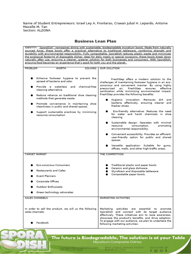Entrep Final | PDF | Marketing | Sustainability