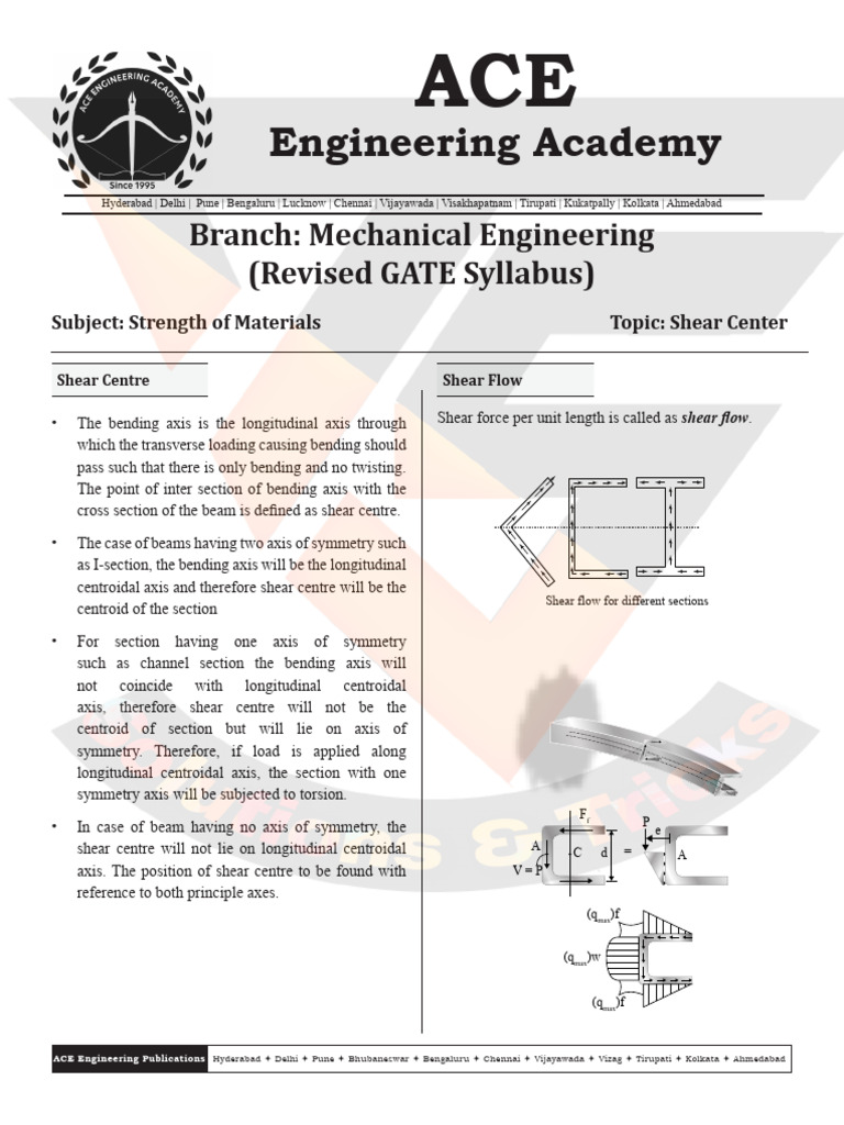 Shear Center_(SOM) | PDF | Bending | Beam (Structure)