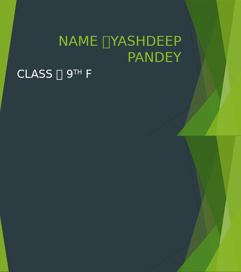 Yashdeep Pandey - 9th F Class Profile | PDF