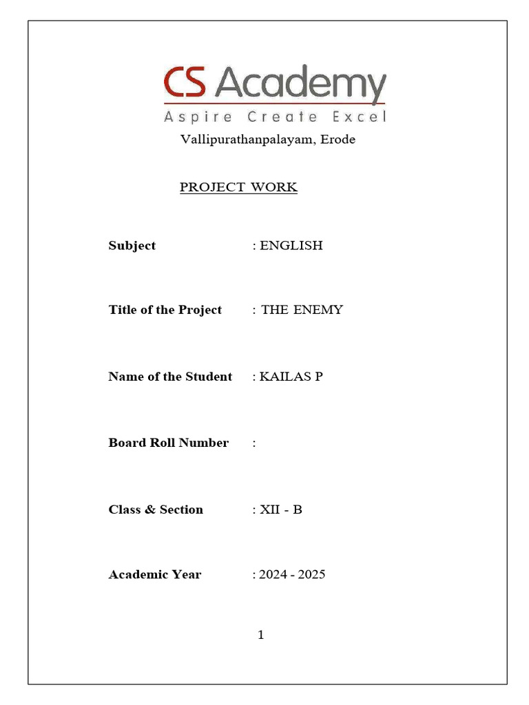 English Proj - Rithish G Final | PDF | Narrative | Morality