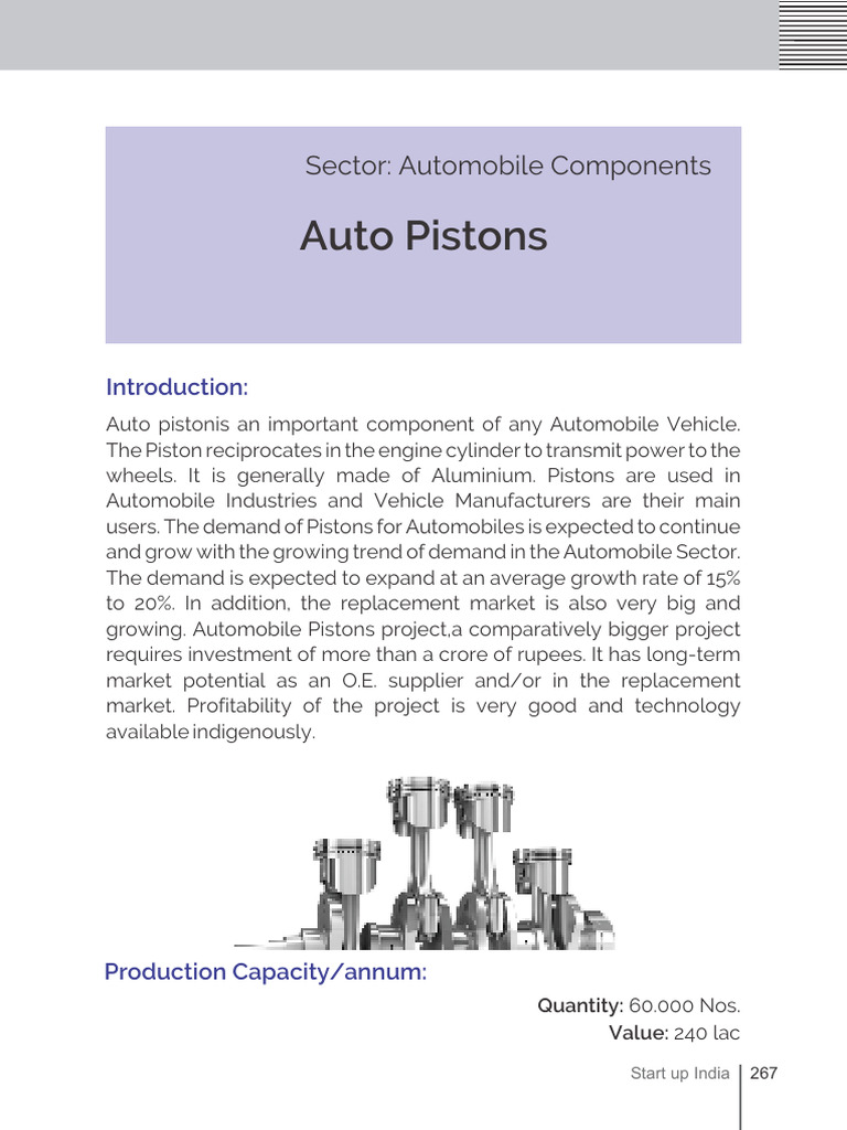 Auto Piston Manufacturing Guide | PDF | Piston | Capital (Economics)