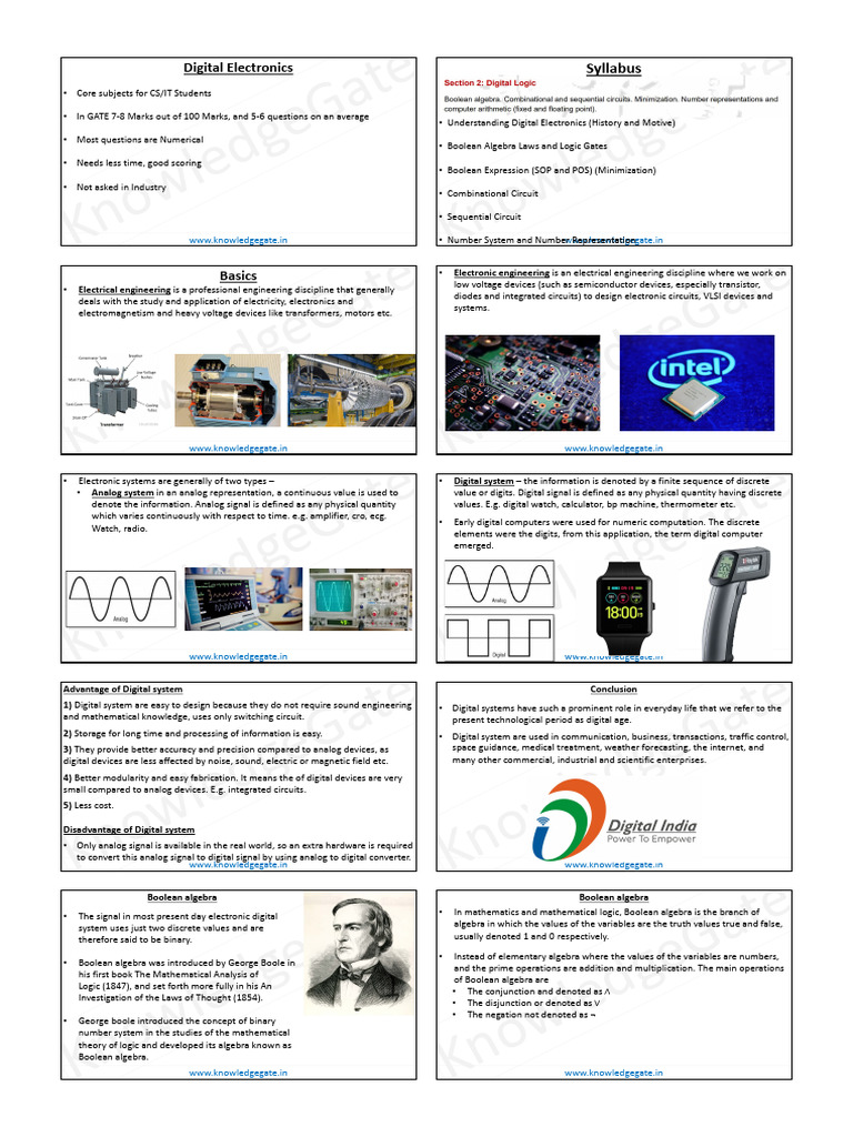 Knowledge Gate Digital Electronics Notes | PDF | Logic Gate | Digital ...