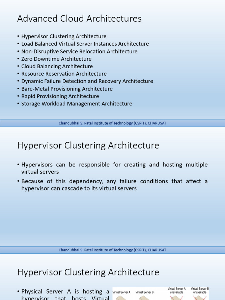Advanced Cloud Architectures Guide | PDF | Virtual Machine | Cloud Computing
