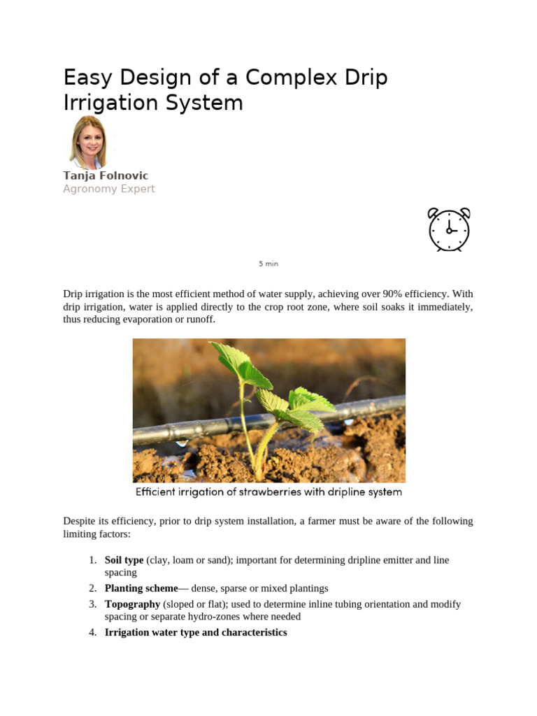 Easy Design of A Complex Drip Irrigation System | PDF | Irrigation ...