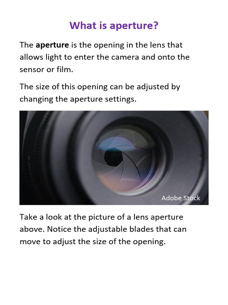 what-is-aperture | PDF | Aperture | Shutter Speed