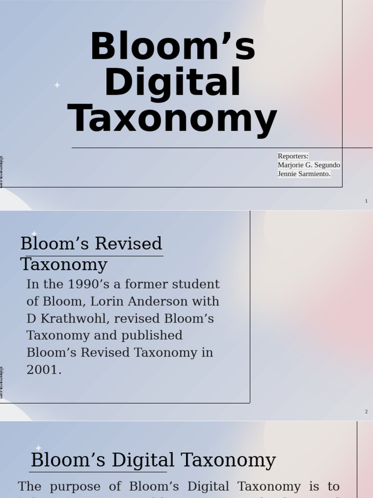 Bloom's Digital Taxonomy Overview | PDF | Cognition | Human Communication