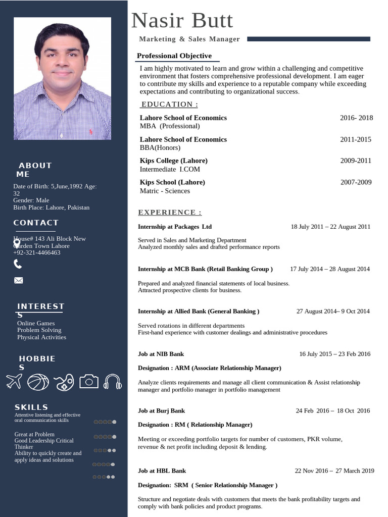 Nasir Resume & Cover Letter - 2025 | PDF | Marketing | Sales