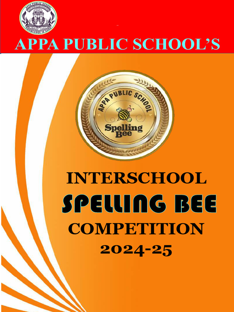 Inter-School Spelling Bee - 2024-25 - Final | PDF