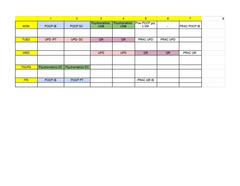 Time Table Sem 2 | PDF