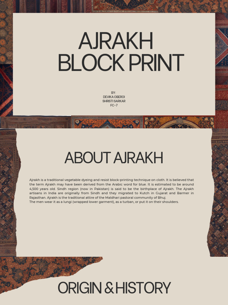 Ajrakh Block Printing: History & Process | PDF | Textiles