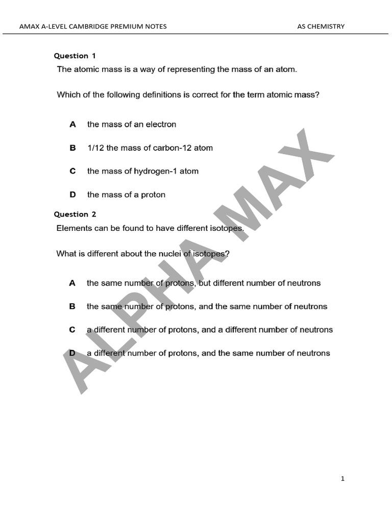 1.2 Atoms, Molecules - Stoichiometry (S) | PDF | Chemistry | Mole (Unit)