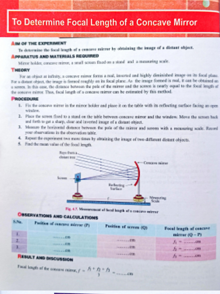 Grade 10 - Physics Practical Experiments 1 & 2 | PDF | Mirror ...