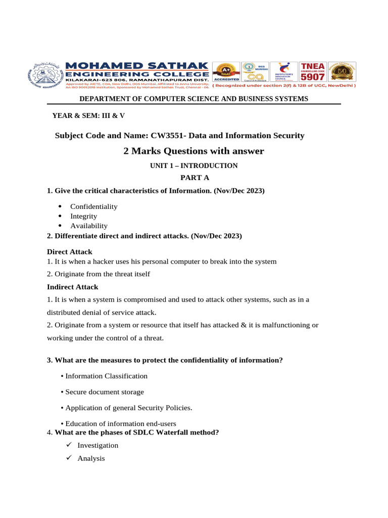 20 - 2 Mark Questions With Answers | PDF | Public Key Certificate | Telecommunications