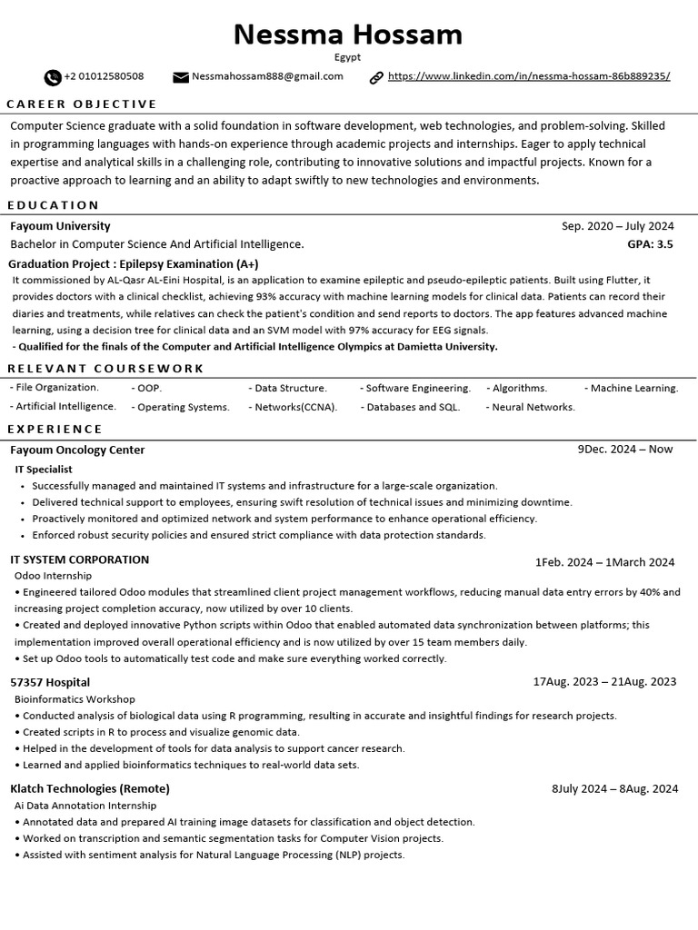 NessmaHossam | PDF | Web Development | Artificial Intelligence