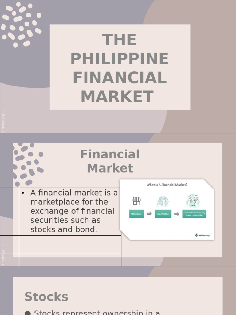 Overview of the Philippine Financial Market | PDF | Bonds (Finance) | Money