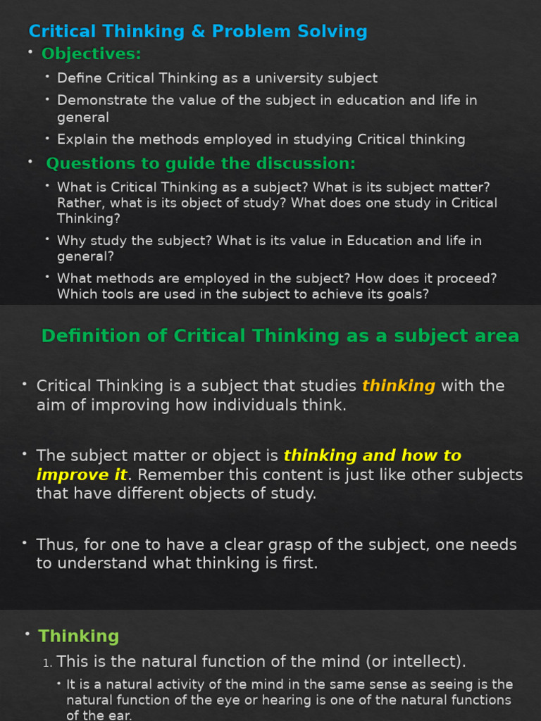 Introduction To Critical Thinking | PDF | Thought | Critical Thinking