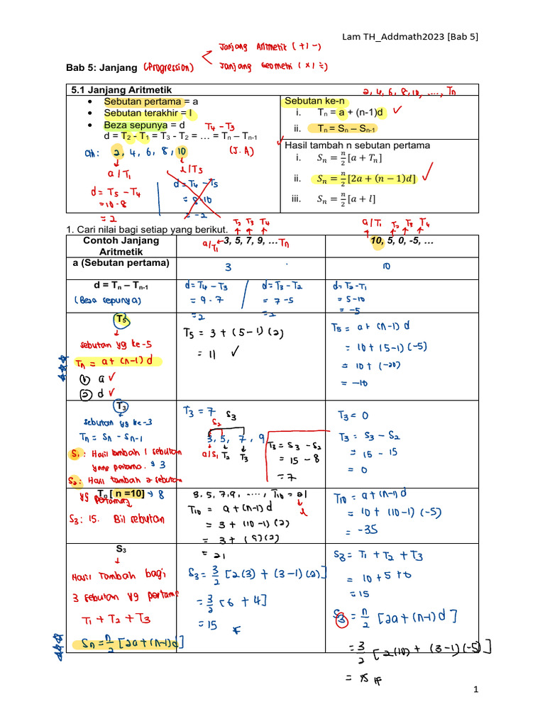 Nota & Latihan MT Bab 5 (Part 2 | PDF