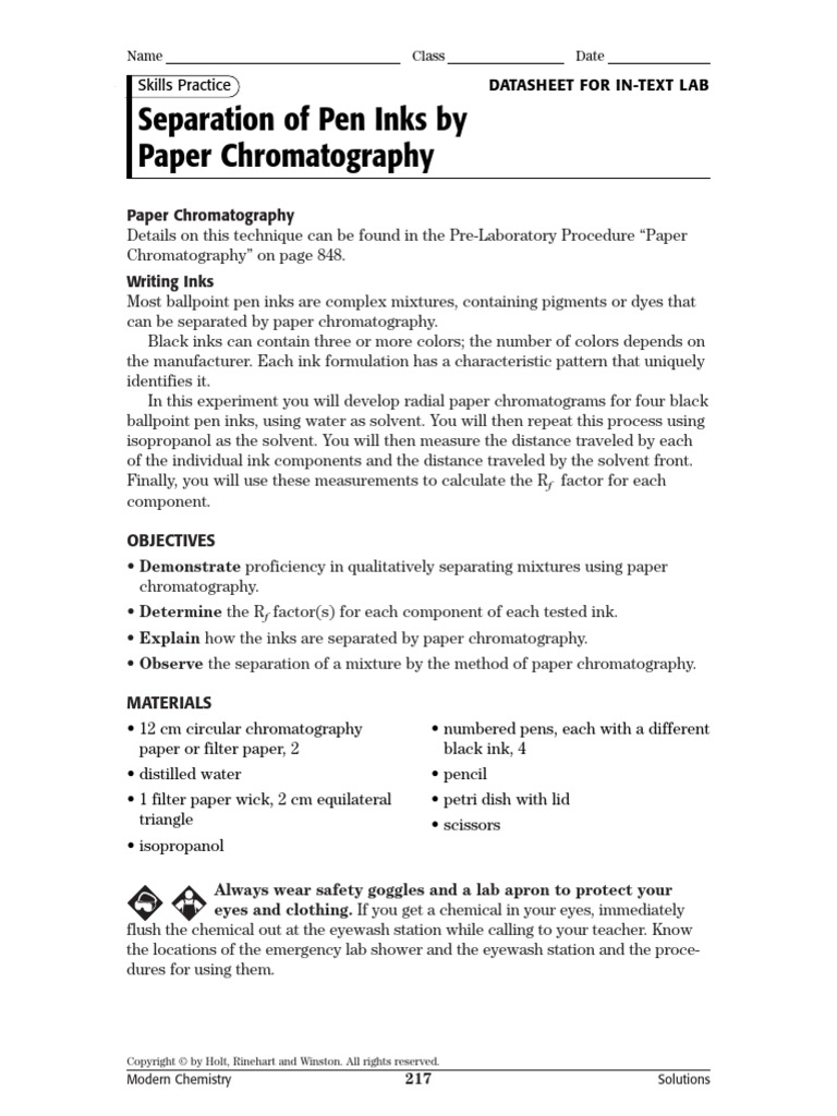Paper Chromatography in Text Lab | PDF | Chromatography | Ink
