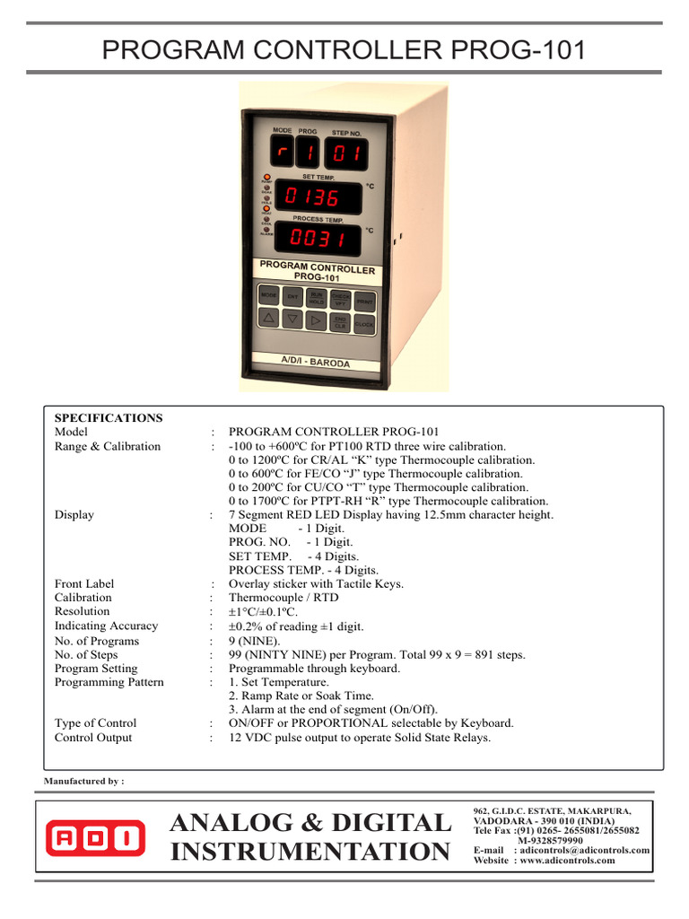 Programme Controller Prog 101 | PDF | Computer Keyboard | Calibration
