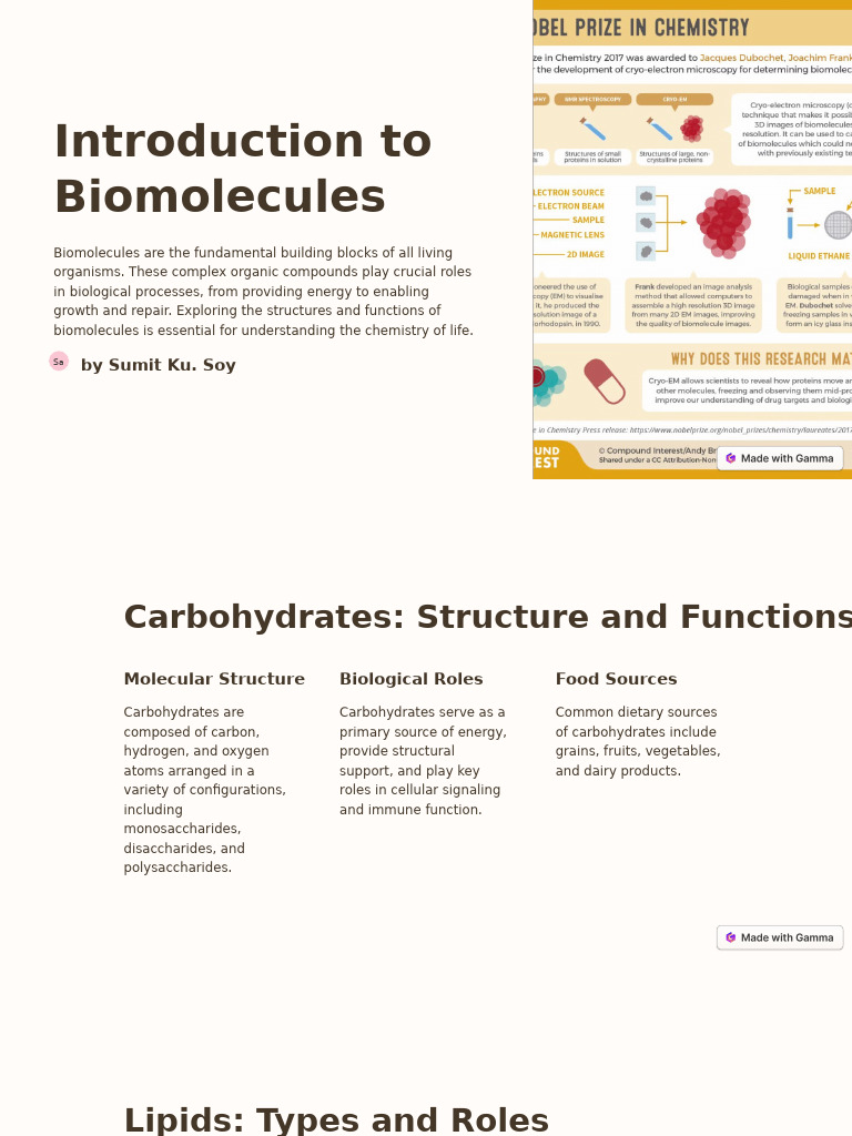 Introduction To Biomolecules | PDF | Biomolecules | Lipid